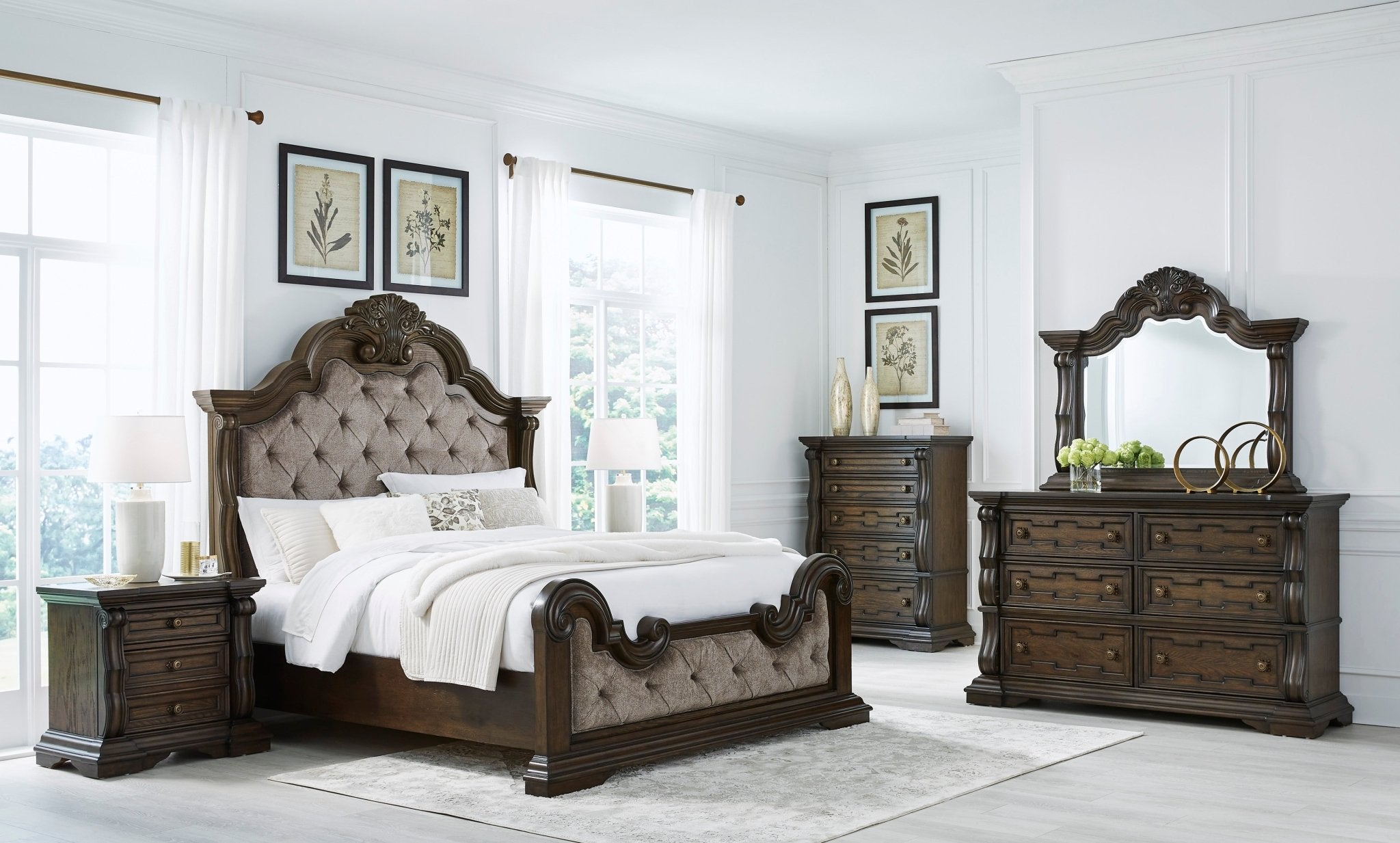 Recamara contemporánea King Maylee | cama de madera capitoneada elegan ...